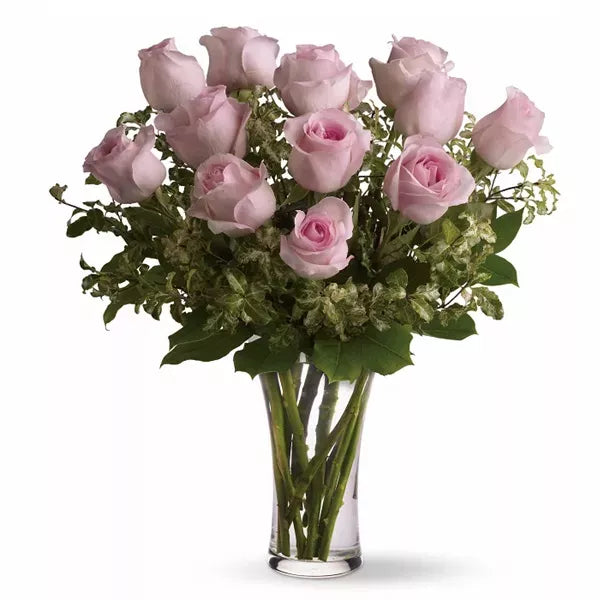 One Dozen Long Stem Pink Roses | Bloomex NZ